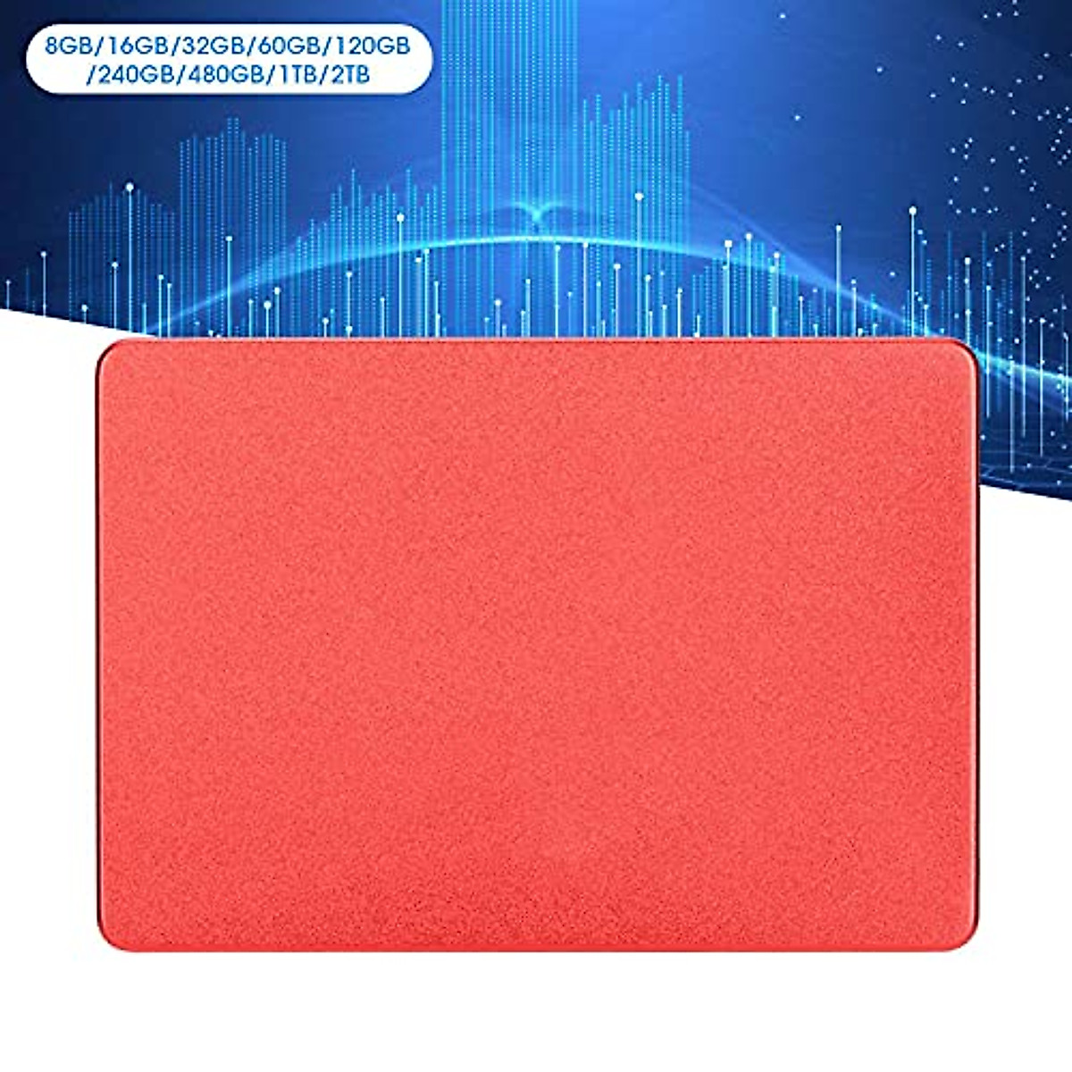 Garsentx 2.5inch SSD Red High Speed Metal Hard Drive for Desktop Computer Laptops PC, Portable SSD 8GB-2TB External Solid State Drive, for Linux/WinXP/Win/7/8/10(32GB)