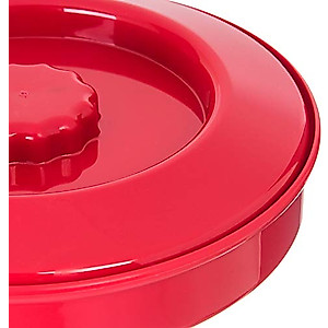 Carlisle FoodService Products 047505 Stackable Tortilla Server w/Lid, 7-1/4" / 2", Red