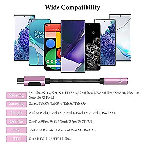 USB-C to 3.5mm Adapter for Samsung S21 S22 S23 Ultra,APETOO Galaxy S20 FE Headphone Adapter USB C to Aux Audio Dongle Cable Cord for Galaxy Note 20 Ultra/10+ A53 Flip Fold,Pixel 7 6 5 4 XL,Oneplus 9 8