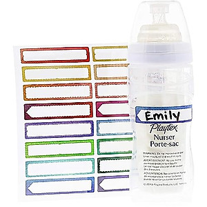 Juvale 208-Pack Waterproof Name Date Labels for Daycare, Baby Bottles, Assorted Colors, 2.5 x .5 inches