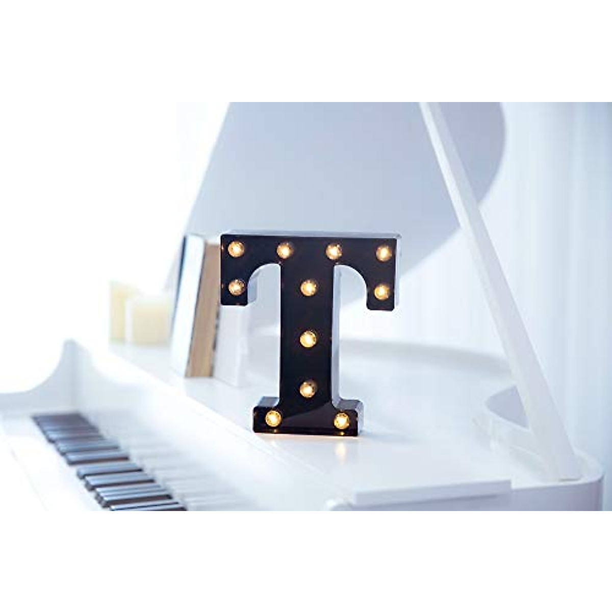 Foaky Black LED Marquee Number Lights Sign Light Up Marquee Number Lights Sign for Night Light Wedding Birthday Party Battery Powered Christmas Lamp Home Bar Decoration