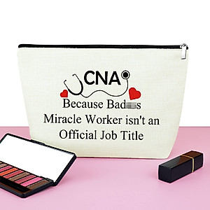 CNA Gift Certified Nursing Assistant Gifts Makeup Cosmetic Bag Gifts for CNA CNA Week Gifts Medical Graduation Appreciation Gift for Women Thank You Gift Retirement Birthday Gift Travel Makeup Pouch