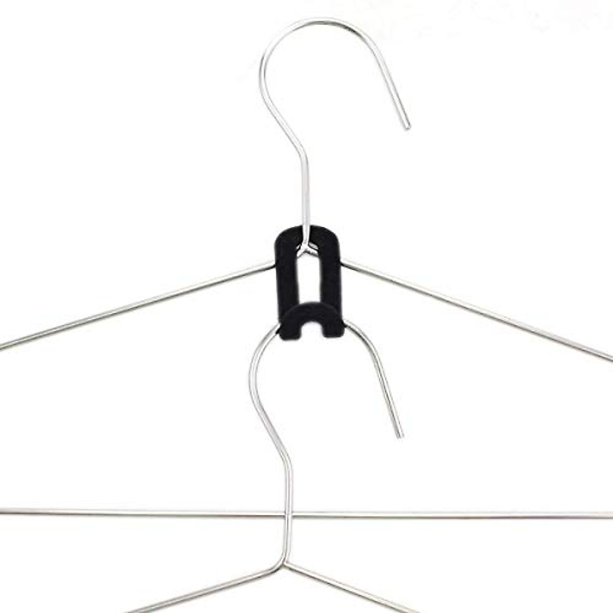 WARMBUY Velvet Hanger Connector Hooks for Closet Space Saving Cascading Hanger Organizer, Black, 40 Pack