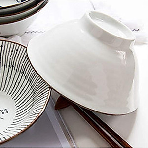 SCAU 7 Inch Cartoon Lucky Cat Ceramic Ramen Bowl Soup Salad Rice Porcelain cute Lucky Cat Cereal Bowl Japanese Style Set 2 gift blue Round shape (Cat-No2)