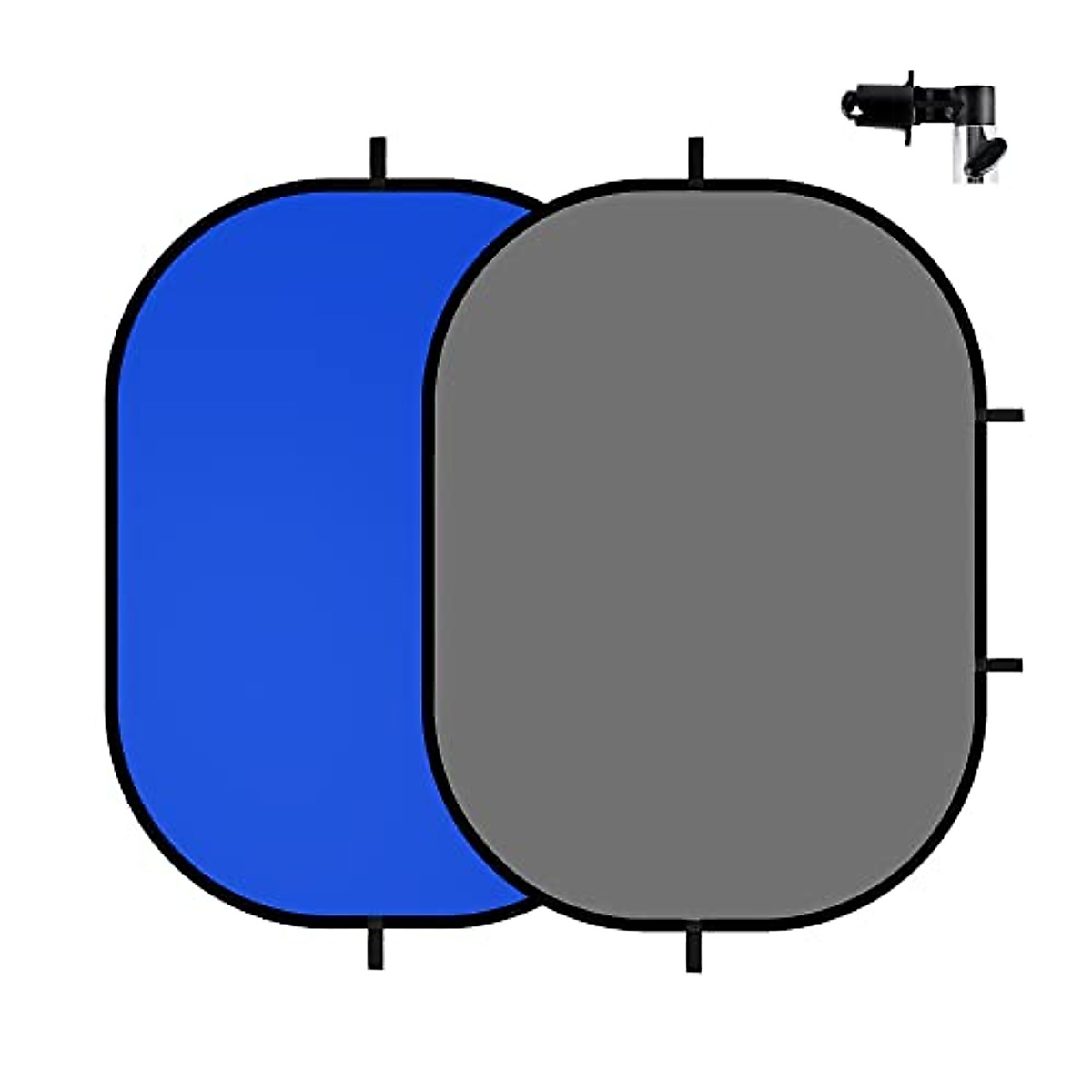 Selens 5x6.6ft Blue Grey Backdrop for Photography, 2-in-1 Pop Up Collapsible Photo Background with Clip and Carry Case for YouTube Videos Studio Props