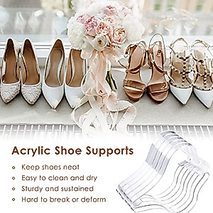Patelai Acrylic Display Sandal Clear Shoes Display Insert Acrylic Shoe Display Stand for Women Shoe Display Home Retail Shop (30 Pcs)