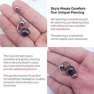 TOOLSSIDE Vch Piercing Jewelry- Vertical Hood Piercing Jewelry for Women 14G Surgical Steel Piercings for Genital Piercing