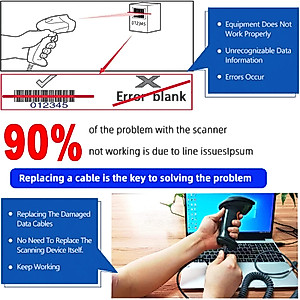 SOTESIN USB Cable for Honeywell Barcode Scanner, USB to RJ45 Cable, CBL-500-300-S00 1900GHD 1900iSR 1902GHD 1902GSR 1300G 1250G MS7580(New Version) 1450G MS7980G 1200G 1910 (1900-7FT-Straight)
