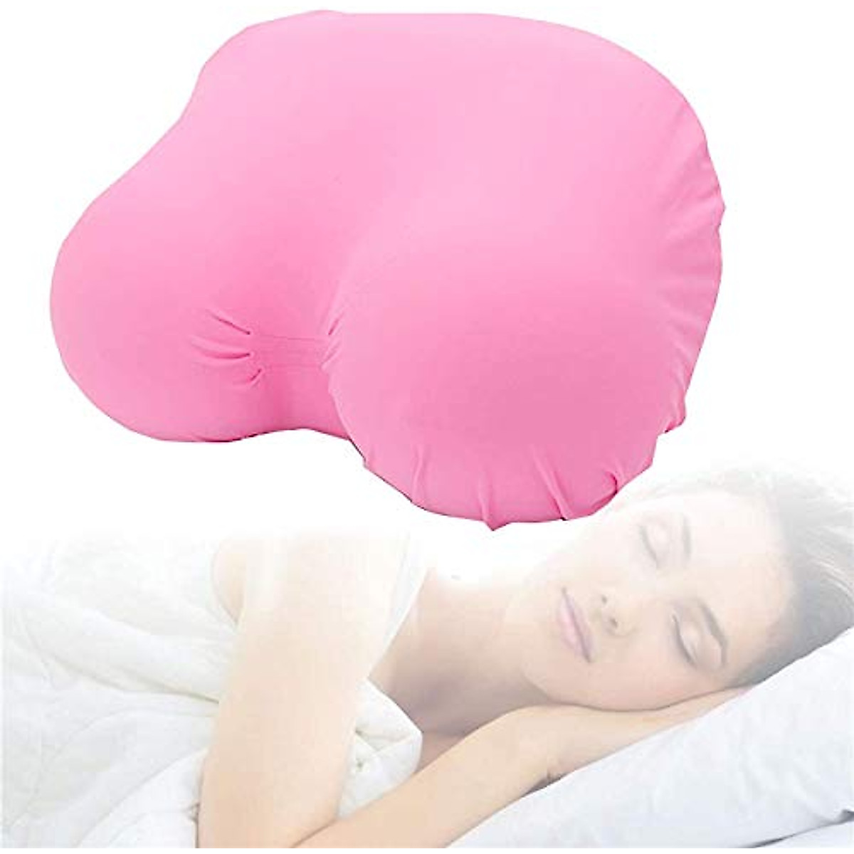 Soft Boobs Pillow, 3D Memory Foam Sleep Pillow Creative Realistic Boobs Breasts Pillow Cushion, Sexy Couple Kawaii Toy Pillow Funny Gift (Red)