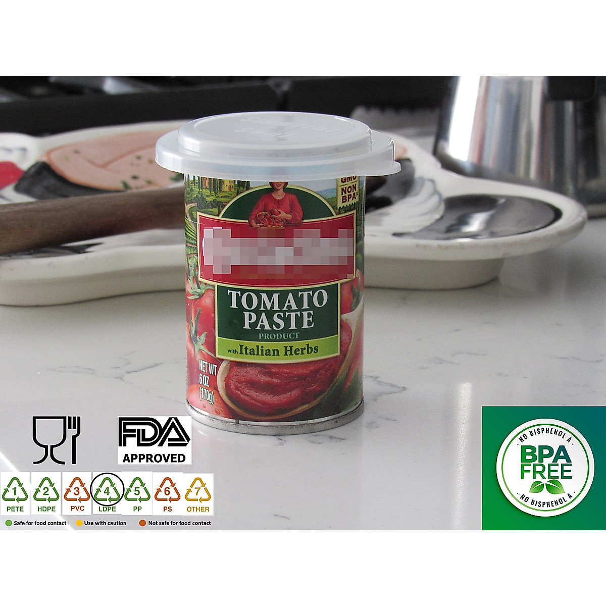 Smarter-Seal, Food Can Lids/Covers, 8-Pack, Clear Color, 4 Small Lids & 4 Large Lids - Fits Most Sizes