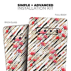 DesignSkinz Karamfila Watercolo Poppies V11 Protective Vinyl Decal Wrap Skin Cover Compatible with The Samsung Galaxy S20 (Screen Trim & Back Glass Skin)