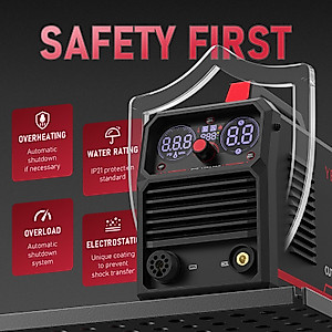 YESWELDER Plasma Cutter 65Amp Non-High Frequency Non-Touch Pilot Arc, Digital Display DC Inverter 110/220V Dual Voltage Blowback Plasma Cutting Machine CUT-65DS PRO