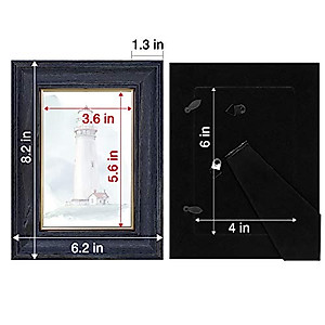 Annecy 4x6 Picture Frame (4 Pack, Assorted Colors) - Rustic 4x6 Photo Frames with High-Definition Real Glass - Wall Mount & Table Top Display