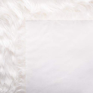 SAFAVIEH Faux Sheep Skin Collection 3' x 5' Ivory FSS235A Silken Glam 2.35-inch Thick Area Rug