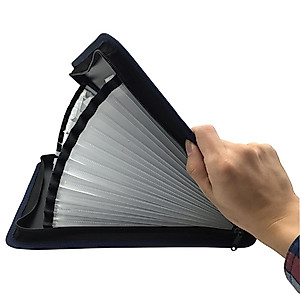 Ozzptuu Floral Printed Canvas A4 Size 13 Pockets Expandable File Folder Accordion Document Organizer with Portable Handle