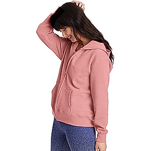 Hanes Comfortblend Full-Zip Hooded, EcoSmart Sweatshirt, Women's Comfortable Hoodie, Mauve