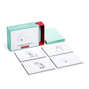 L'apostrophe Polar Bear, Seal, Fox, Snowy Owl Note Cards - Blank Inside with Envelopes - Greeting Notecards - Watercolor Set of Winter Animals  - Thank You Notes