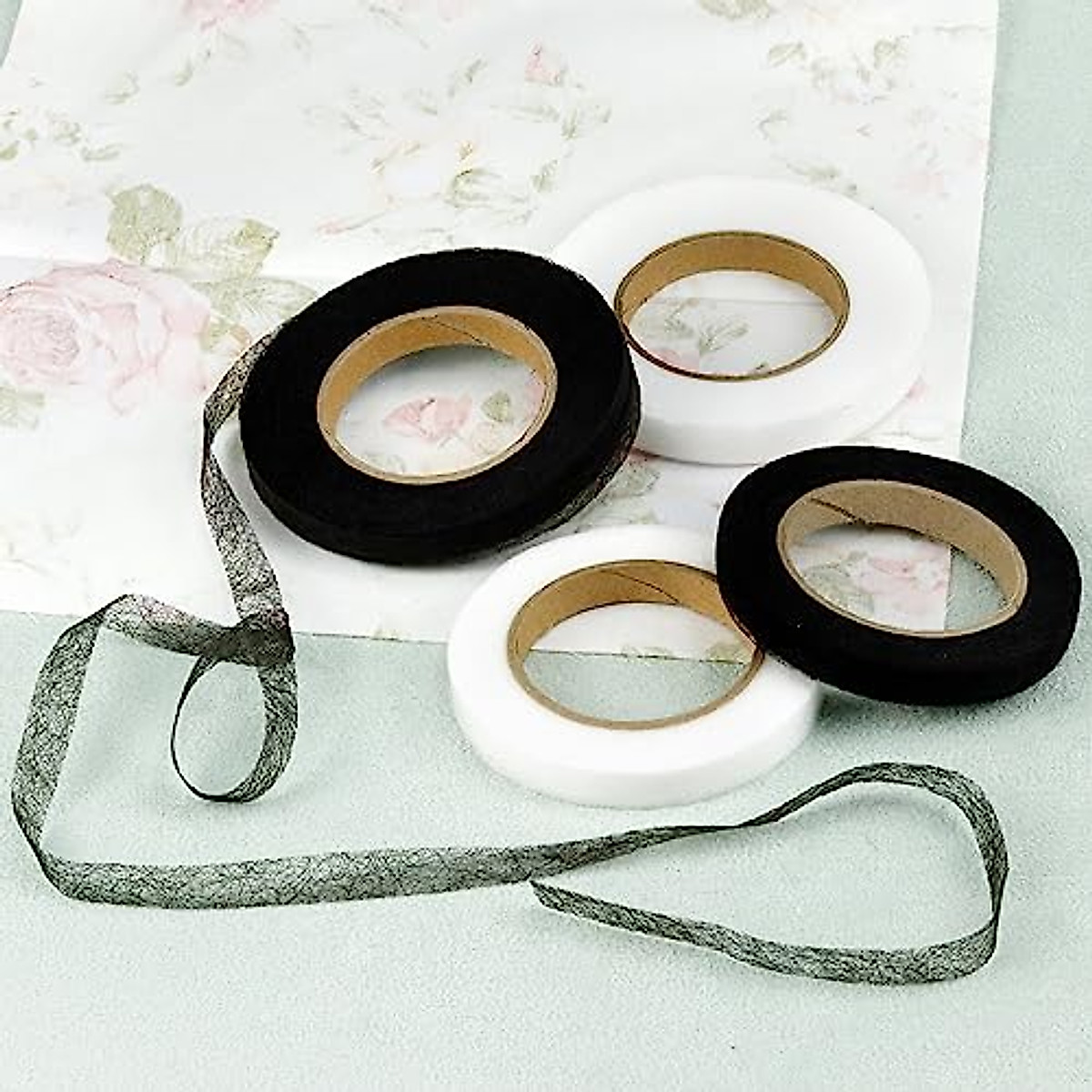 PLANTIONAL 2 Rolls Iron On Hem Tape: 2/5 Inch x 22 Yards Light Weight and Medium Weight Adhesive Web No Sewing Required Perfect for Bonding and Crafting Projects, White