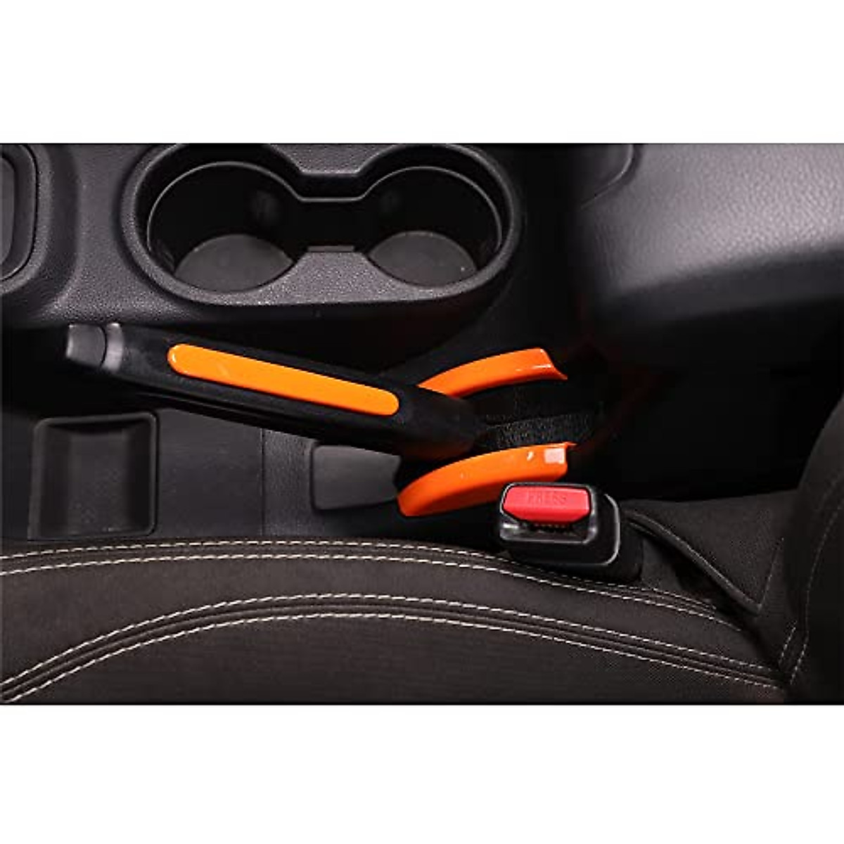 SZDEDA 2PCS ABS Handbrake Lower Cover Decorative Trim Fit for Jeep Wrangler JK 2011-2017 Interior Car Accessories (Orange)
