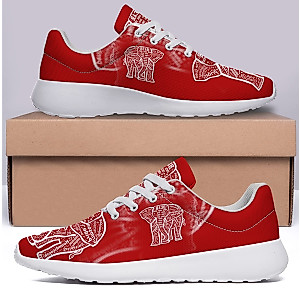 Womens Mens Tennis Shoes,Athletic Fashion Alabama Elephant Cool Sneaker for Girl,Boy,Gym,Walking,Hiking,Jogging,Running,Travel and More White Size 8.5