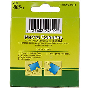 Pioneer PCR-1 Photo Corners Self Adhesive, Clear, 250-Pack,Multicolor