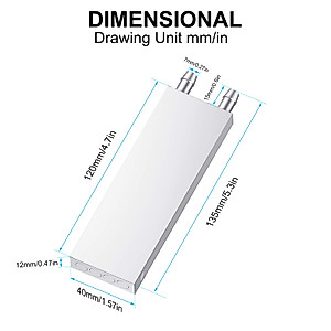DIYhz Aluminum Water Cooling Block, Liquid Water Cooler Heat Sink System for PC Computer CPU Graphics Radiator Heatsink Endothermic Head Silver 2pcs(40mm x 120mm x 12mm)