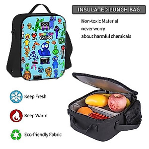 AENNA Cartoon Game Backpack Set Boys Girls Bookbag with Pencil Case Lunch Bag for Teens School Picnic Travel