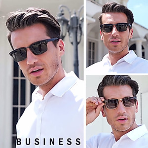 Dollger Semi-Frame Square Sunglasses Polarized UV Protection Trendy Designer Sun Glasses Men Women