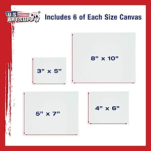 U.S. Art Supply Multi-Pack 6-Ea of 3x5, 4x6, 5x7 & 8x10 inch Professional Quality Small Artist Canvas Panel Board Assortment Pack (24 Total Panel Boards)