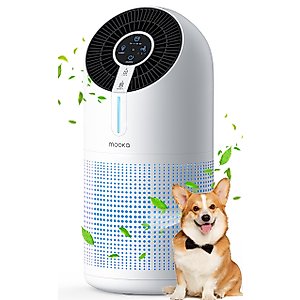 MOOKA Air Purifiers for Home Large Room up to 1095ft², H13 HEPA Filter Air Cleaner for Pets Bedroom Remove Smoke Dust Pollens Dander, Room Air Purifier with Timer Lock 4 Modes Night Light, M02