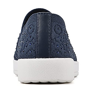 WHITE MOUNTAIN Women's Unit Sneaker, Navy/Fabric, 9 M