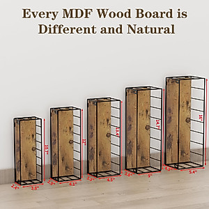 CRUGLA Floating Shelves Wall Mounted Set of 5, Hanging Storage Wall Shelf with Rail for Bathroom, Bedroom, Living Room, Kitchen