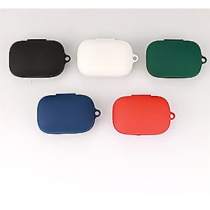 2 Pack DAYJOY Soft Silicone Protective Case Cover Compatible with Skullcandy Push Active Earbuds, Protective Skin Sleeve with Key Chain(Black+Blue)