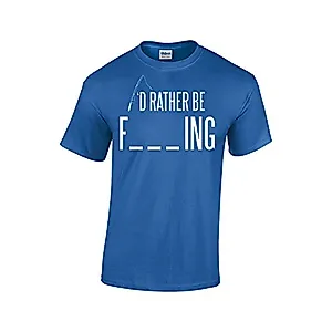 Crazy Bros Tees I'd Rather Be Fishing - Funny Sarcastic Fish Gift for Dad - Fisherman Fish Tee, Deep Sea Fishing Men's T-Shirt (XX-Large, Royal Blue)