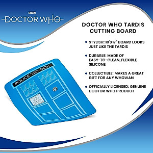 Doctor Who TARDIS Cutting Board - Flexible Silicone, with Non-Slip Base