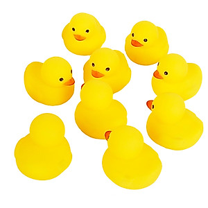 Bath Duck Toys 10PCS Mini Rubber Ducks Squeak and Float Ducks Baby Shower Toy for Toddlers Boys Girls (2.2’’)