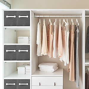 Vexqhovgalo Storage Bins Collapsible Basket - Foldable Fabric Organizing Cubes with Handles For Shelves Utility Room Bedroom Closet And Toys Large Sturdy Organizers 2 Pack (Grey)