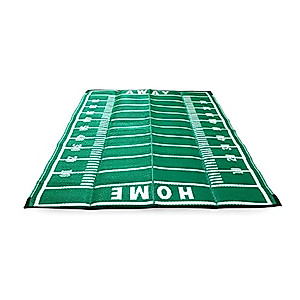 Camco 5'x 6-1/2' Handy Mat with Strap | Ideal for picnics, Beaches, RVing and outings | Weather-Proof | Football Field Print (42819)