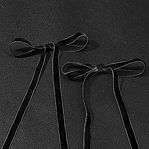 Syhood Christmas Velvet Ribbon with Gold Edge Waterproof Wrapping Velvet Wired Ribbon Decoration for Xmas Wreath Bows Floral Craft Ornaments(3/8 Inch x 20 Yard,Black)