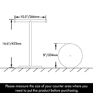 KES Towel Rack with Natural Marble Base T-Shape Hand Towel Holder Stand SUS304 Stainless Steel for Bathroom Vanity Countertop Brushed Finish, BTH205S20-2