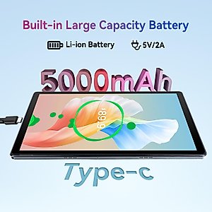 Lville Android 13 Tablet, Octa-Core Android Tablet, 10 inch Tablet, 8 (4+4) RAM 128GB ROM (1TB TF) Tablet Android with Bluetooth5.0, WiFi 6, Fast Charging, Dual Camera (Black)