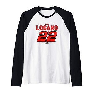 NASCAR - Joey Logano - Flag Raglan Baseball Tee