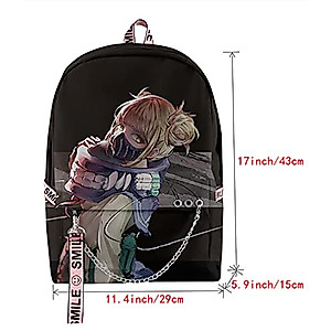 XIXISA 17" Anime My Hero Academia Backpack MHA Himiko Toga Laptop Backpacks (Himiko Toga)