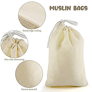 50PCS Muslin Bags with Drawstring, 4X6" Cotton Drawstring Bags Sachet Bag, Reusable Small Cloth Bags for Jewelry Pouch, Party Wedding Home Storage