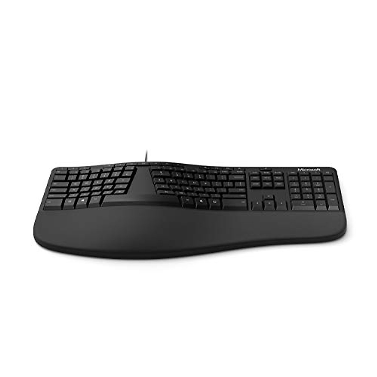 Microsoft Ergonomic Desktop - Black - Wired, Comfortable, Ergonomic Keyboard and Mouse Combo, with Cushioned Wrist and Palm Support. Split Keyboard. Dedicated Office Key.