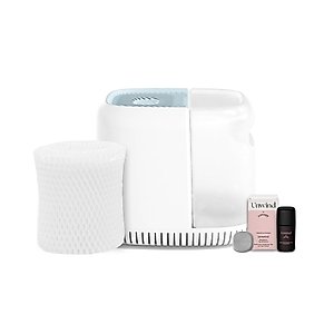 Canopy Bedside Humidifier, Blue Humidifier, 36 HR Run Time, 2.5L Capacity - Help Alleviate Symptoms of Allergies, Flu, Cold, Dry Skin Includes Humidifier, Unwind Aroma, Filter, Power Cord & Adapter