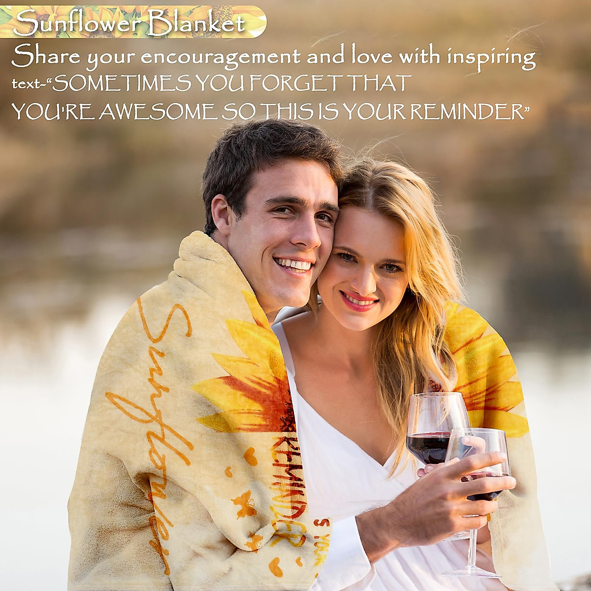 Sending Sunshine Gift, 9 Pcs Sunflower Gifts for Women, Get Well Soon Gifts Basket Care Package Birthday Gifts Box Thinking of You Gift for Women with Inspirational Blanket Candle for Mom, Sister, Her