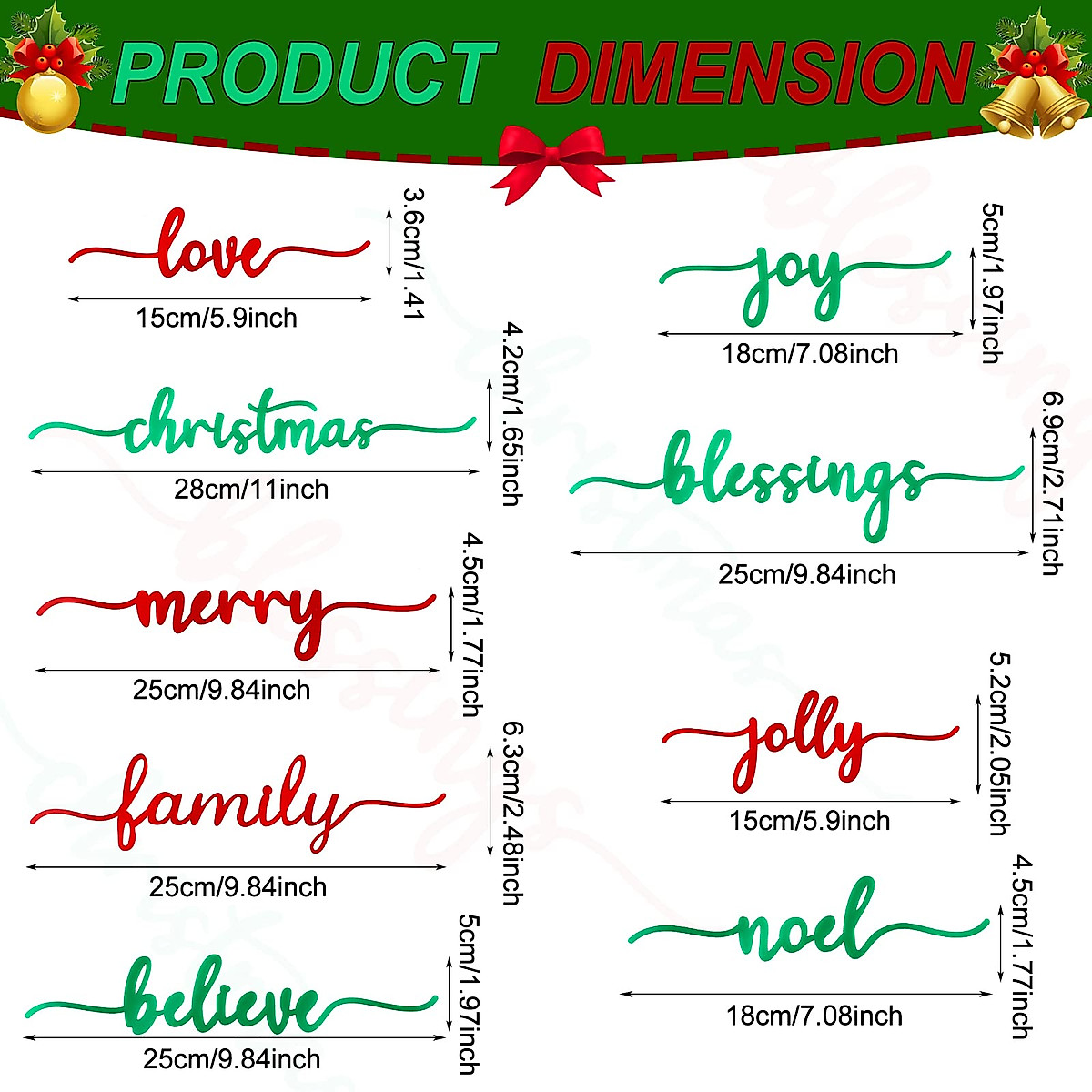 Maitys 18 Pieces Merry Christmas Wooden Cutout Red Xmas Sign Letter Plate Ornaments Rustic Merry Sign Wooden Cutout Believe Joyful Merry Peace Noel Jolly Plates Ornament for Home Christmas