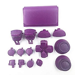 Replacement Full Button L1 R1 L2 R2 Trigger Buttons Controller Repair for Sony Playstation 4 PS4 Pro Slim JDS-040 Controller (Purple)