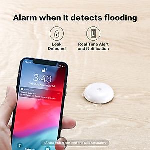 Aqara 2K Security Indoor Camera Hub G3 Plus Aqara Water Leak Sensor, AI Facial and Gesture Recognition, Infrared Remote Control, 360° Viewing Angle via Pan and Tilt